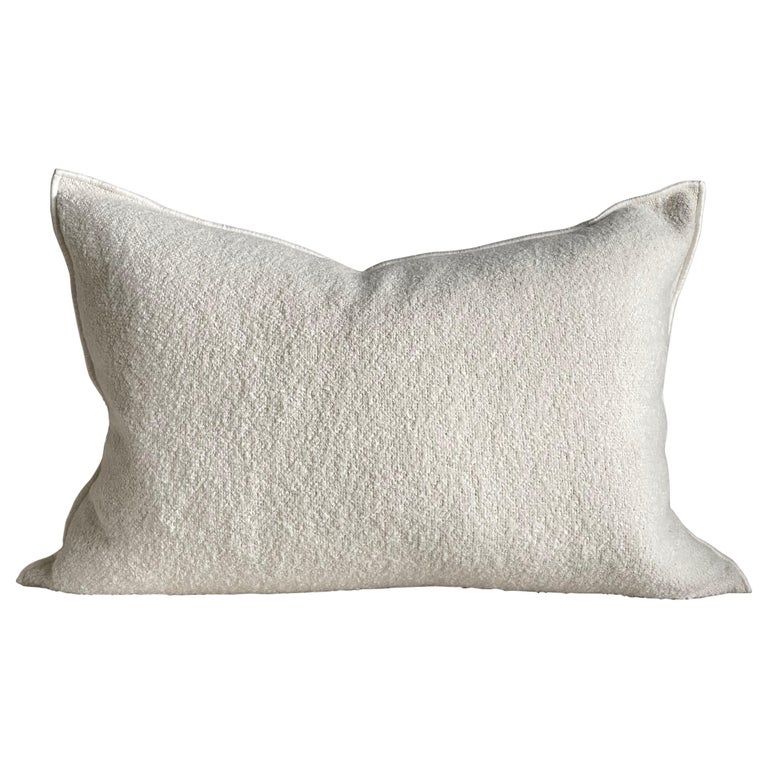 French Wool Bouclette Lumbar Pillow with Down Insert For Sale at 1stDibs
