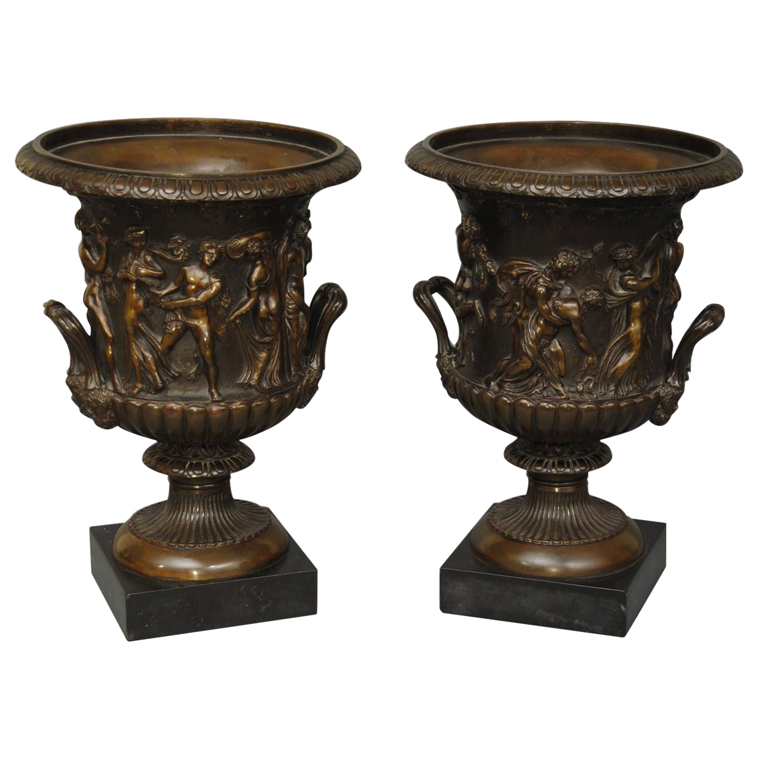 Large Pair of 19th Century Classical Bronze Urns For Sale at 1stDibs ...