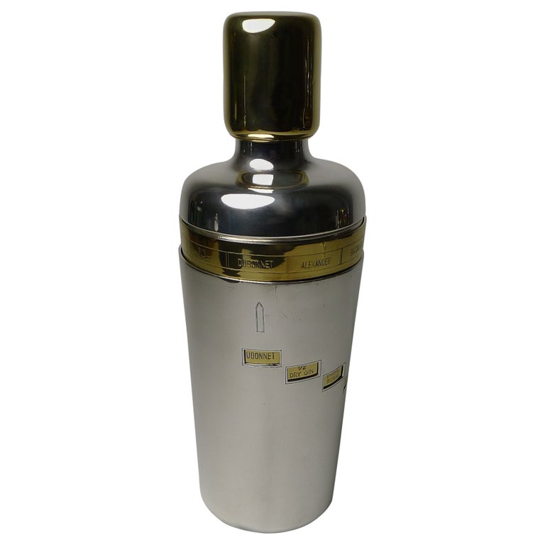 Vintage Italian Silver and Gold Plated Recipe / Menu Cocktail Shaker ...