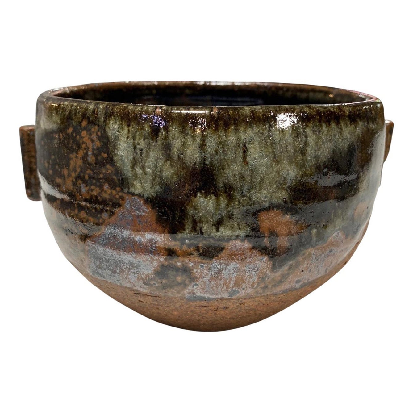 David Leach Tenmoku and Dolomite Glazed Wax Resist Studio Pottery Bowl ...