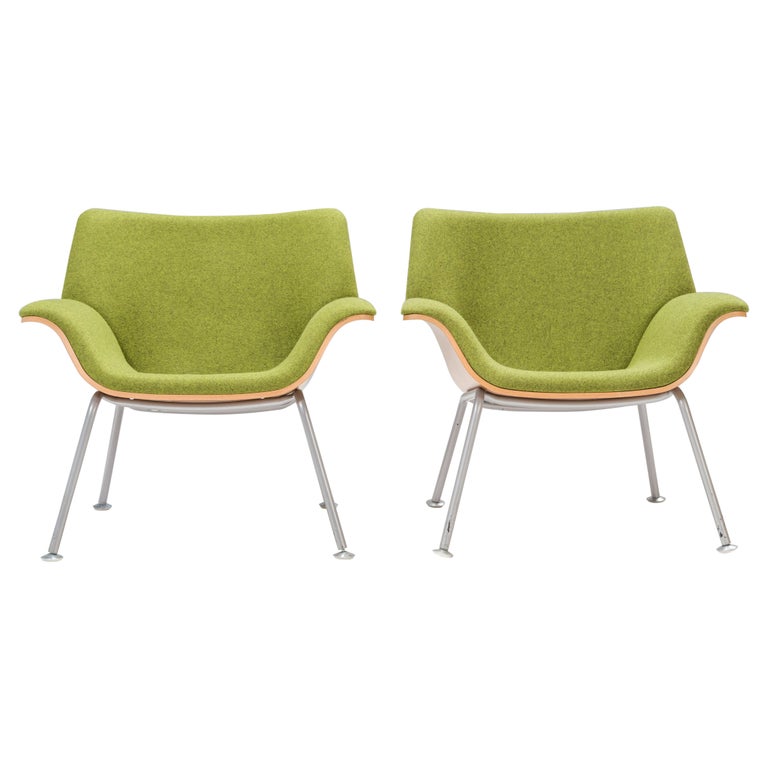 Brian Kane for Herman Miller Green Swoop Plywood Armchairs, Set of 2 ...