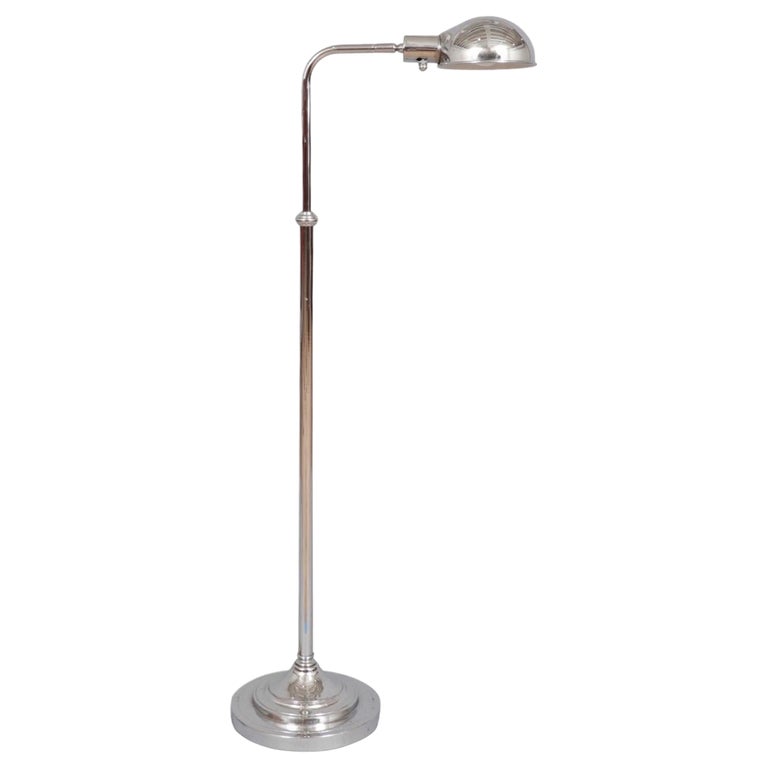 Contemporary Chrome Adjustable Floor Lamp at 1stDibs