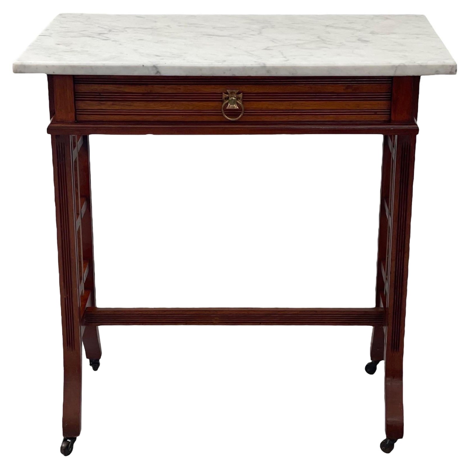 Mid-Century Modern Console Display Table with Marble Shelves at 1stDibs ...