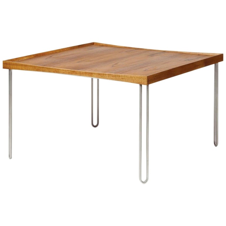 Finn Juhl Tray Table in Wood and Steel For Sale at 1stDibs