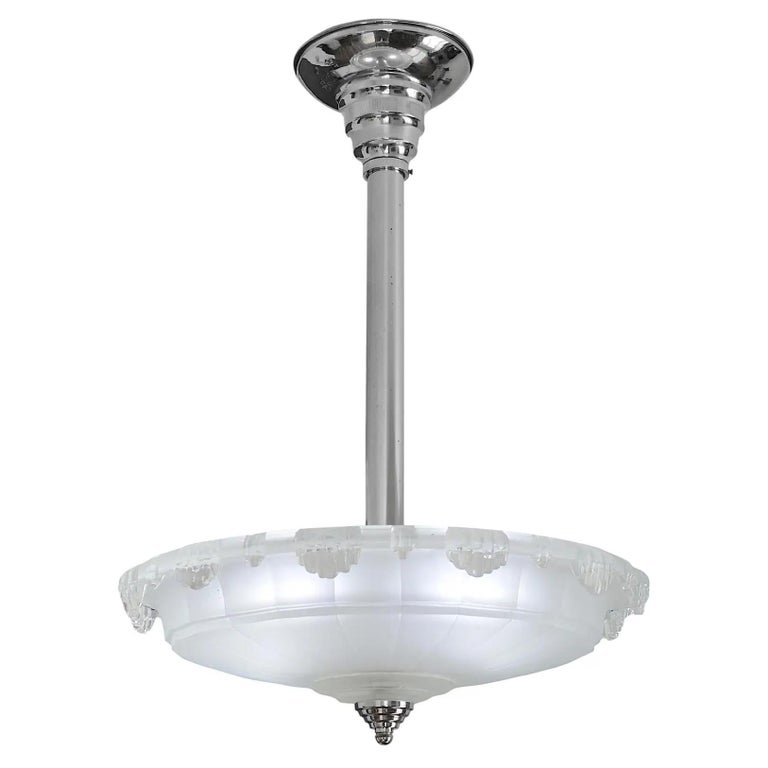 Jean Gauthier, French Art Deco Modernist Pendant Chandelier, 1920s For ...