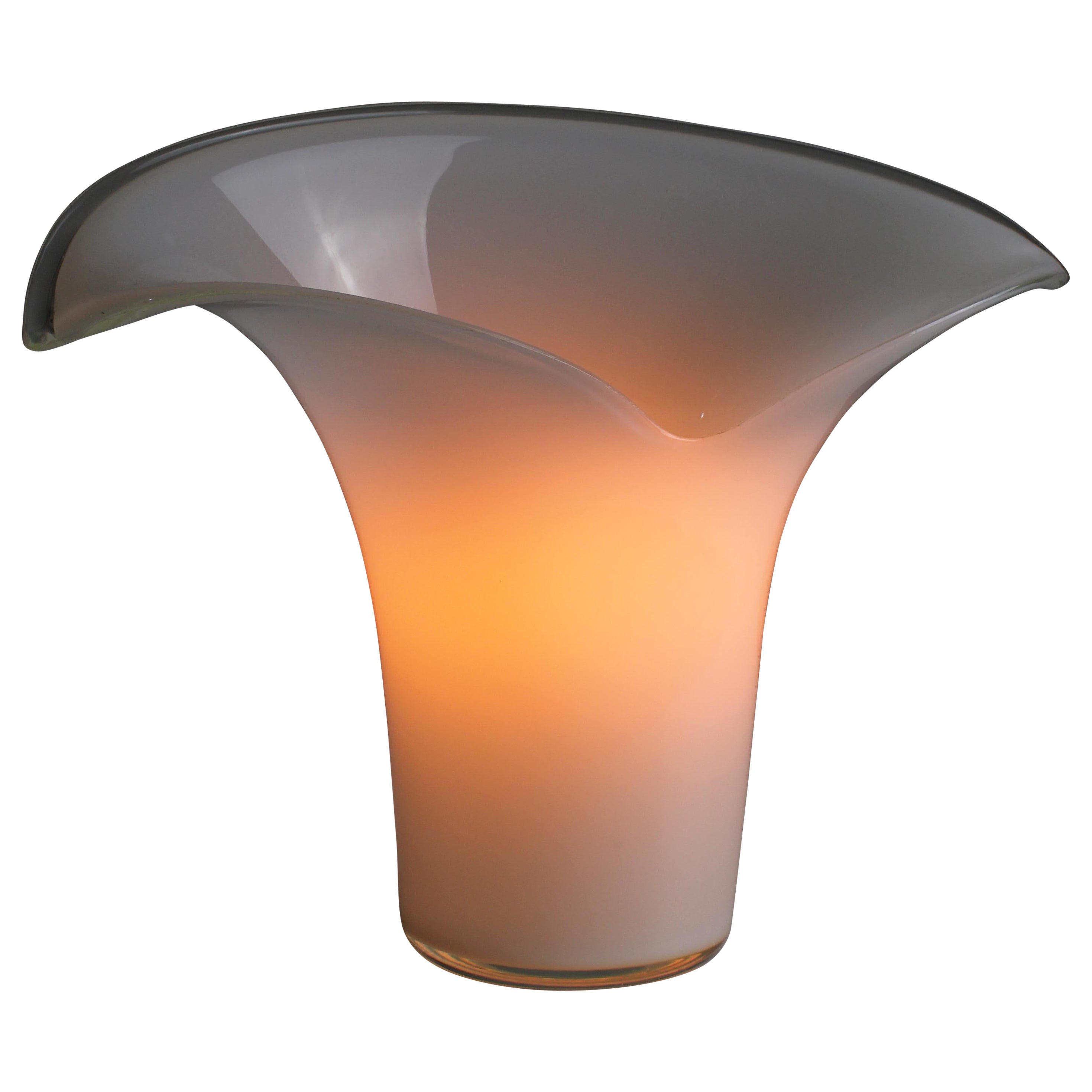 1970s Rare White Murano Glass Table Lamp by ITRE at 1stDibs