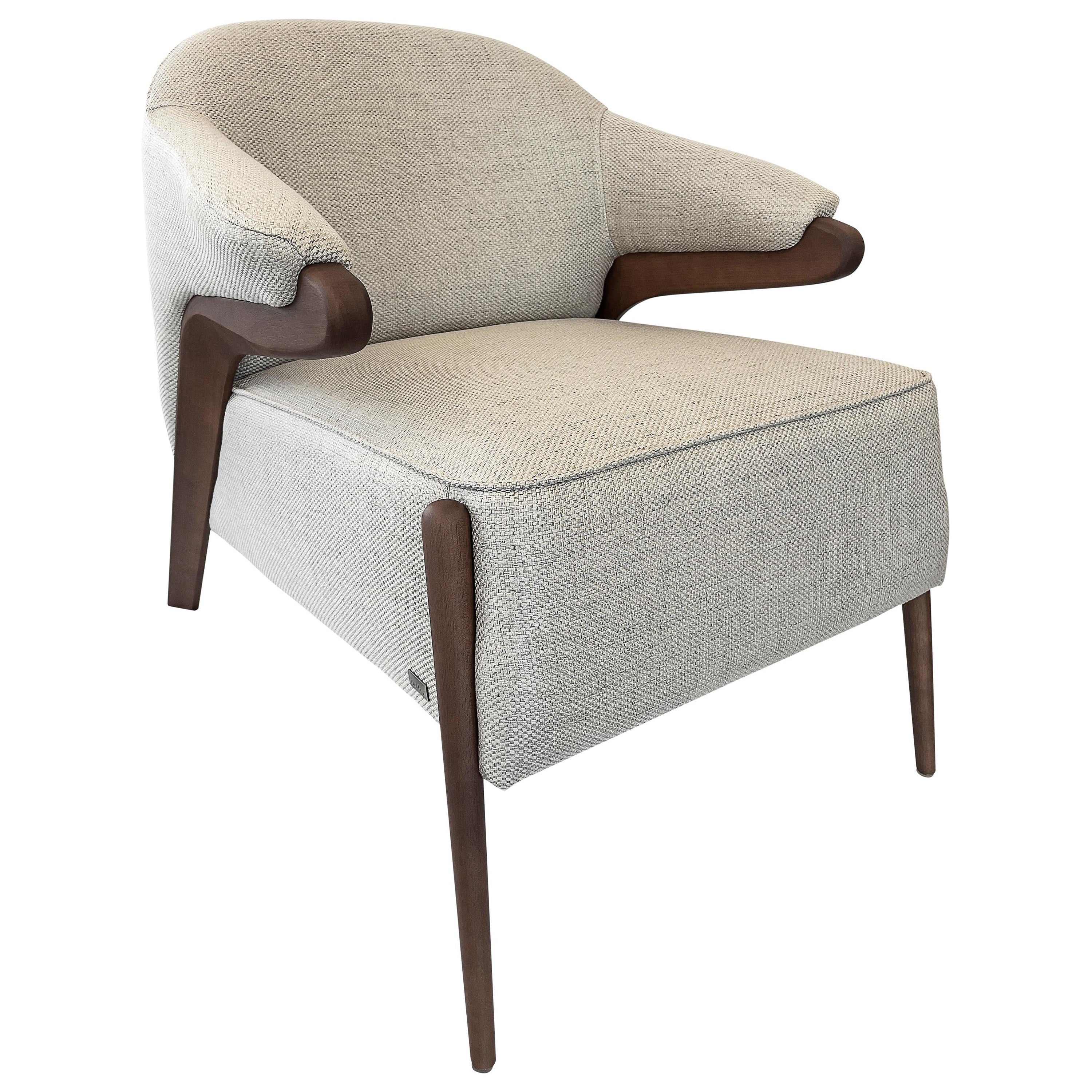 Fantastic Armchair Frame Made Solid Timber and Wood Fabric Upholstered ...