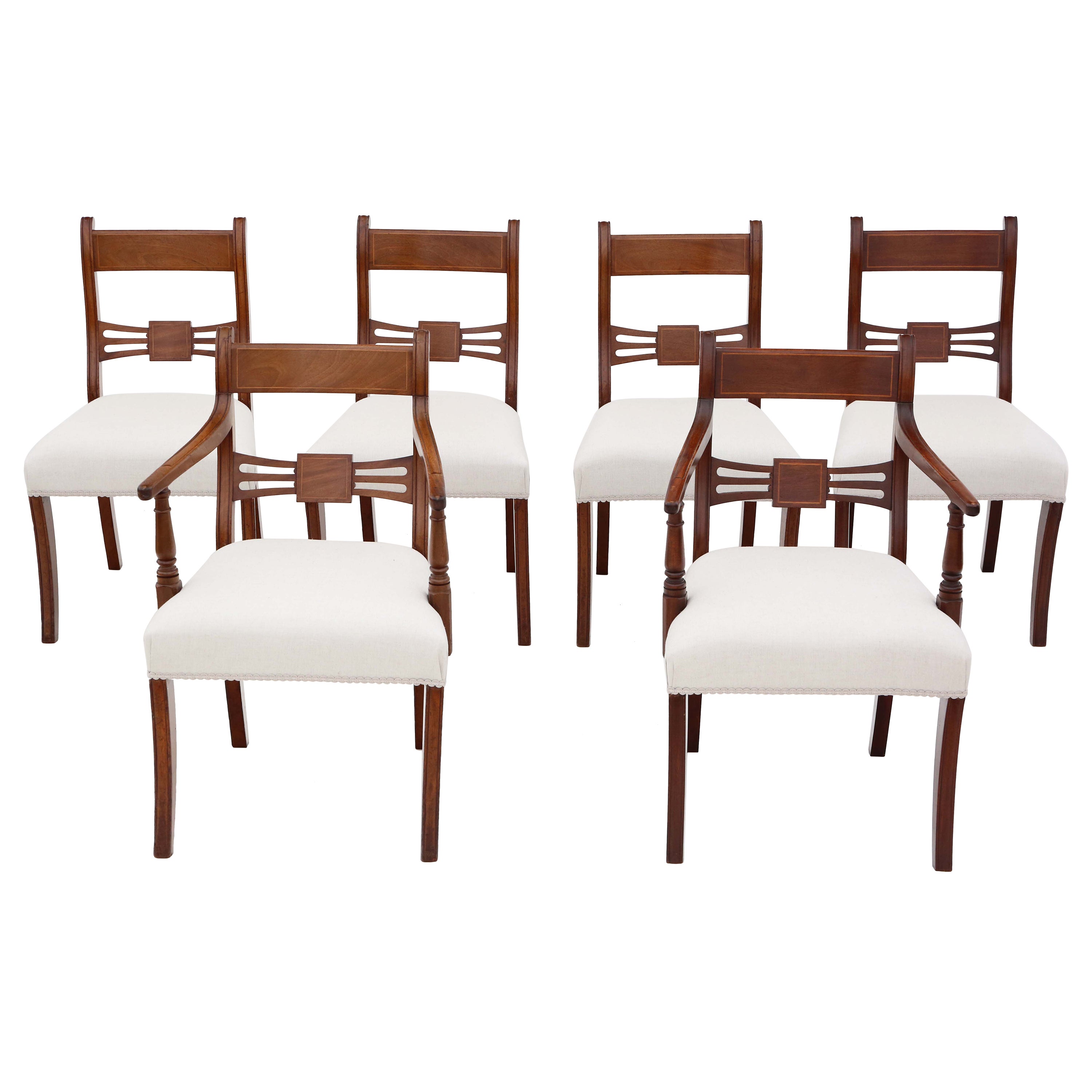 Antique fine quality set of 8 (6 plus 2) 19th Century mahogany dining ...