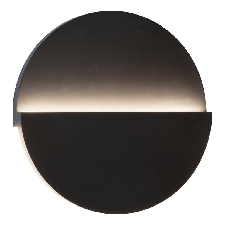 Large Circle Sconce in Black Brass For Sale at 1stDibs