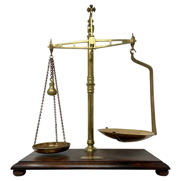Large Antique English "Bartlett and Son, " Goose Neck Merchant's Scale ...