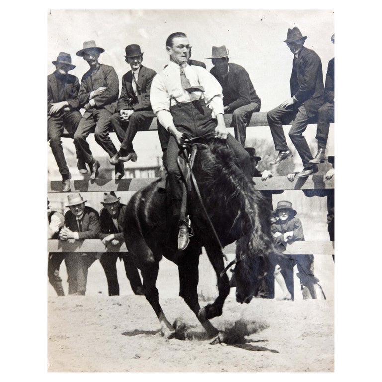 Vintage Bucking Bronco Rodeo Photograph, Early 20th Century For Sale at ...