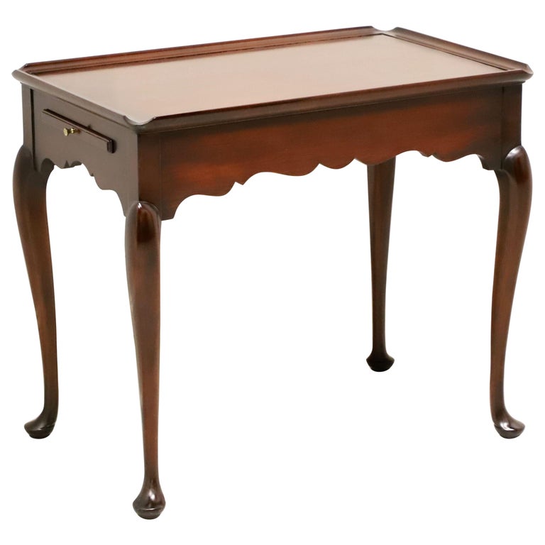 STATTON Old Towne Cherry Queen Anne Tea Table For Sale at 1stDibs