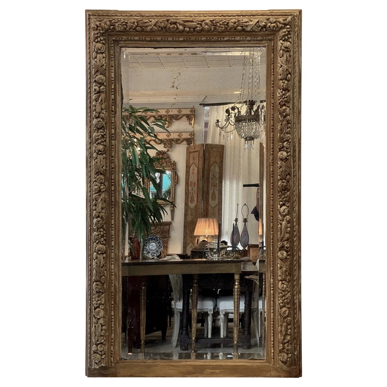 19th Century Italian Fruit Carved And Polychrome Tall Mirror For Sale ...