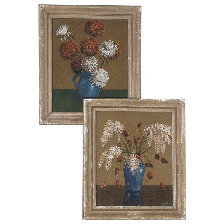Still Life Pair of Oil Paintings, signed Edward Canning-Freeman, Framed ...