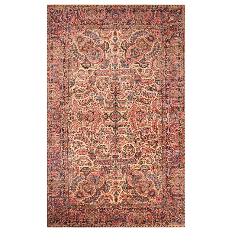 Large Antique Persian Kerman Floral Rug. 10 ft 9 in x 17 ft 6 in For ...