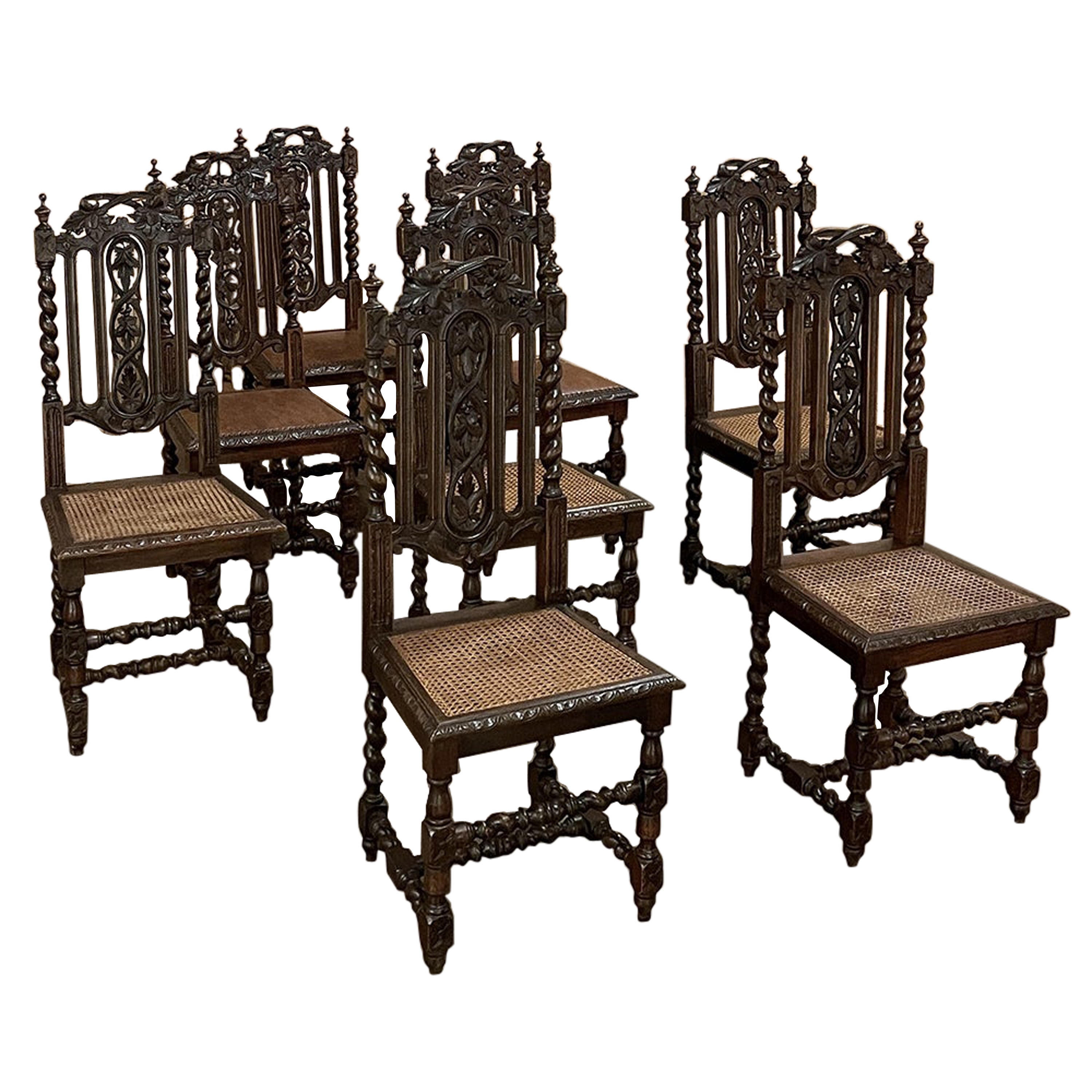 Set of Eight Antique French Renaissance Chairs at 1stDibs