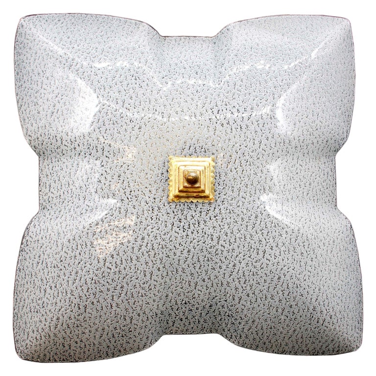 1950s Butterfly Glass Shade Ceiling Flush Mount Light 4 Sockets For ...