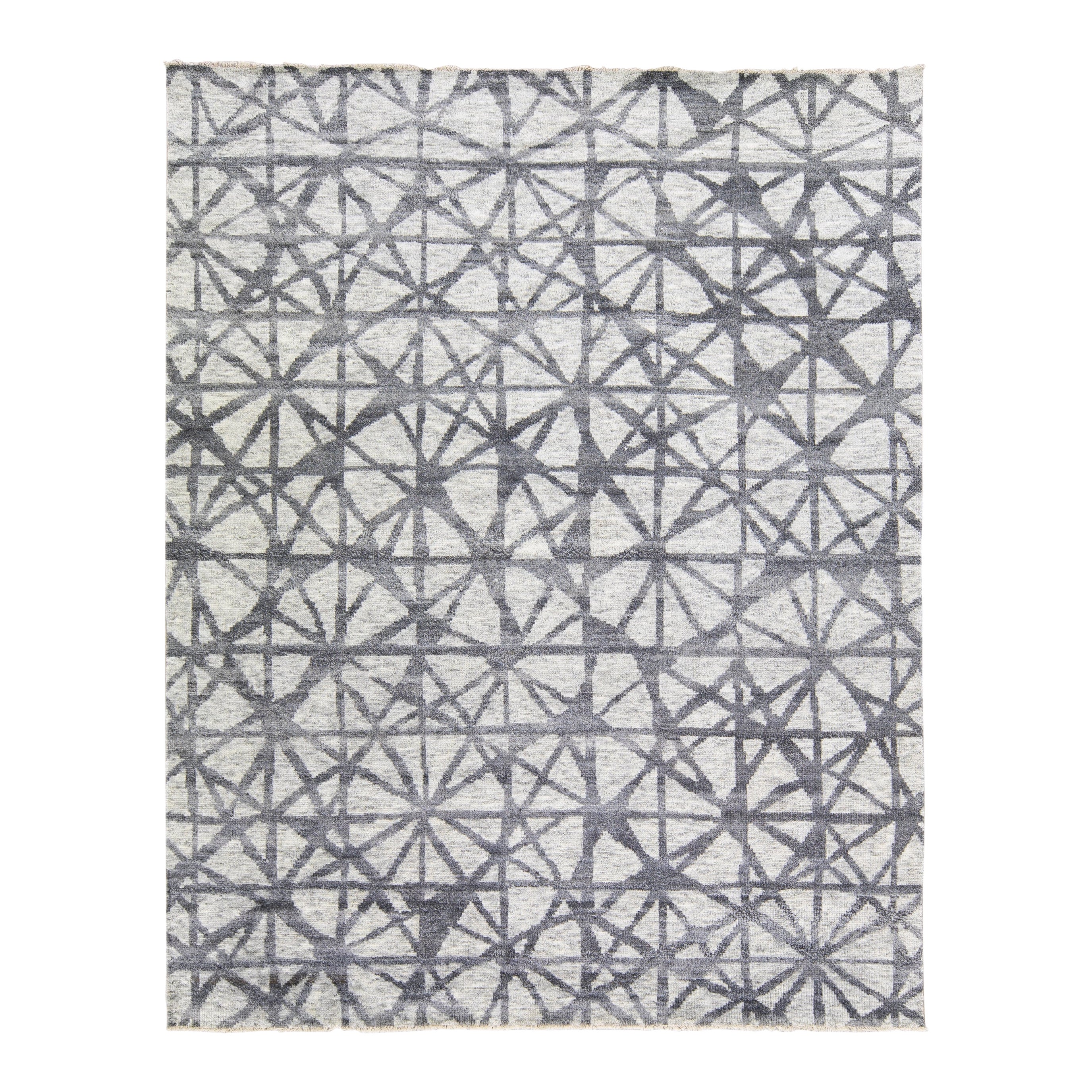 Modern Vivien Handmade Light Gray Geometric Abstract Light Gray Wool ...