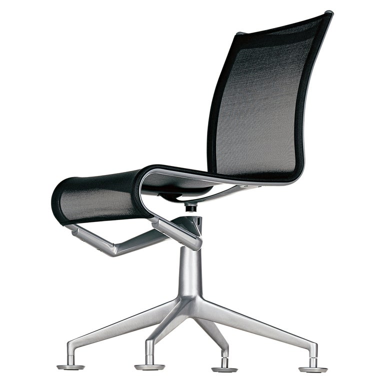 Alias 436 Meetingframe 44 Chair in Black Mesh with Polished Aluminum ...