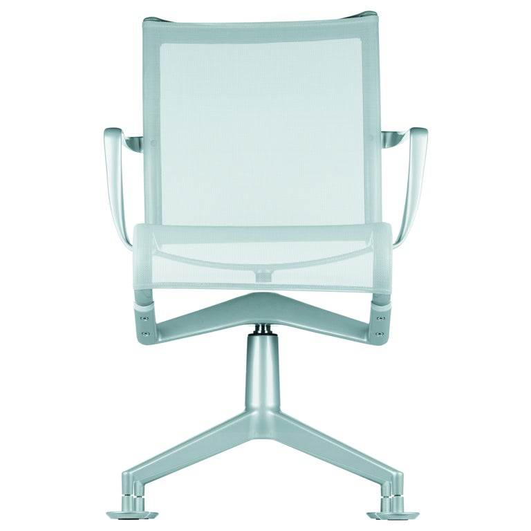Alias 437 Meetingframe 44 Chair in White Mesh with Lacquered Aluminum ...
