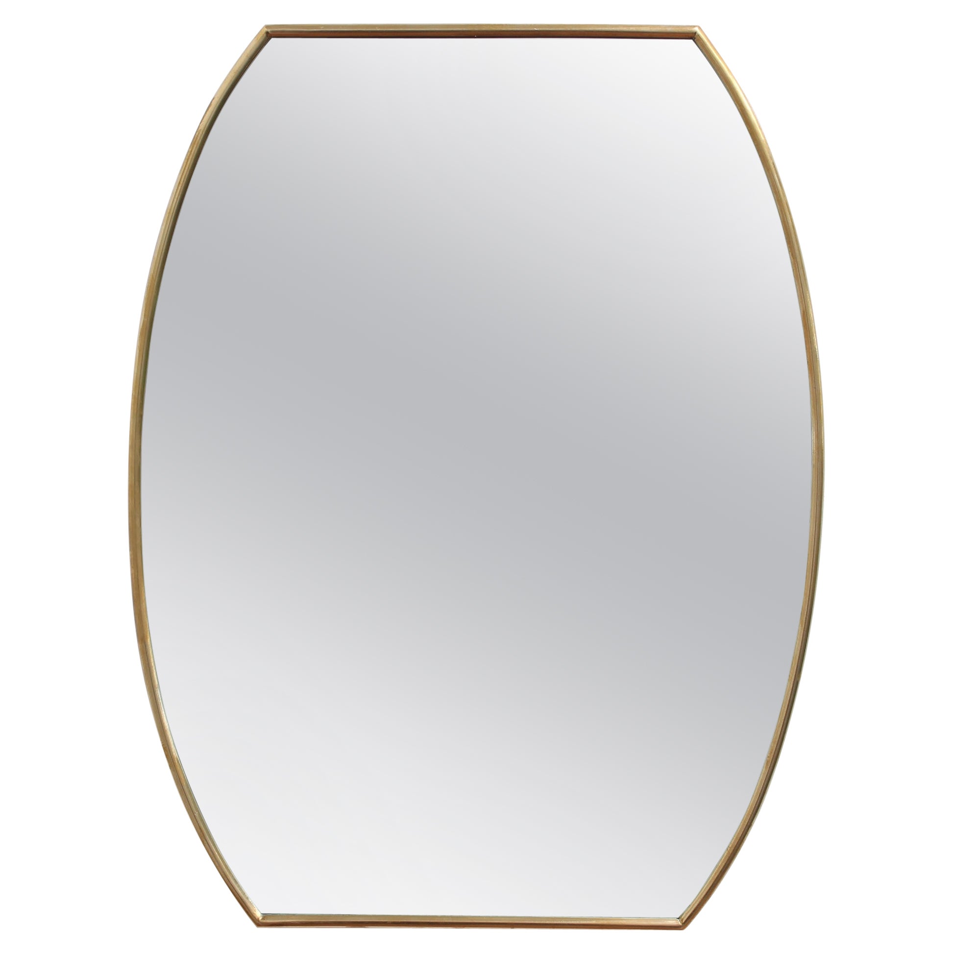 Vintage Italian Arch-Shaped Wall Mirror with Brass Frame, circa 1950s ...