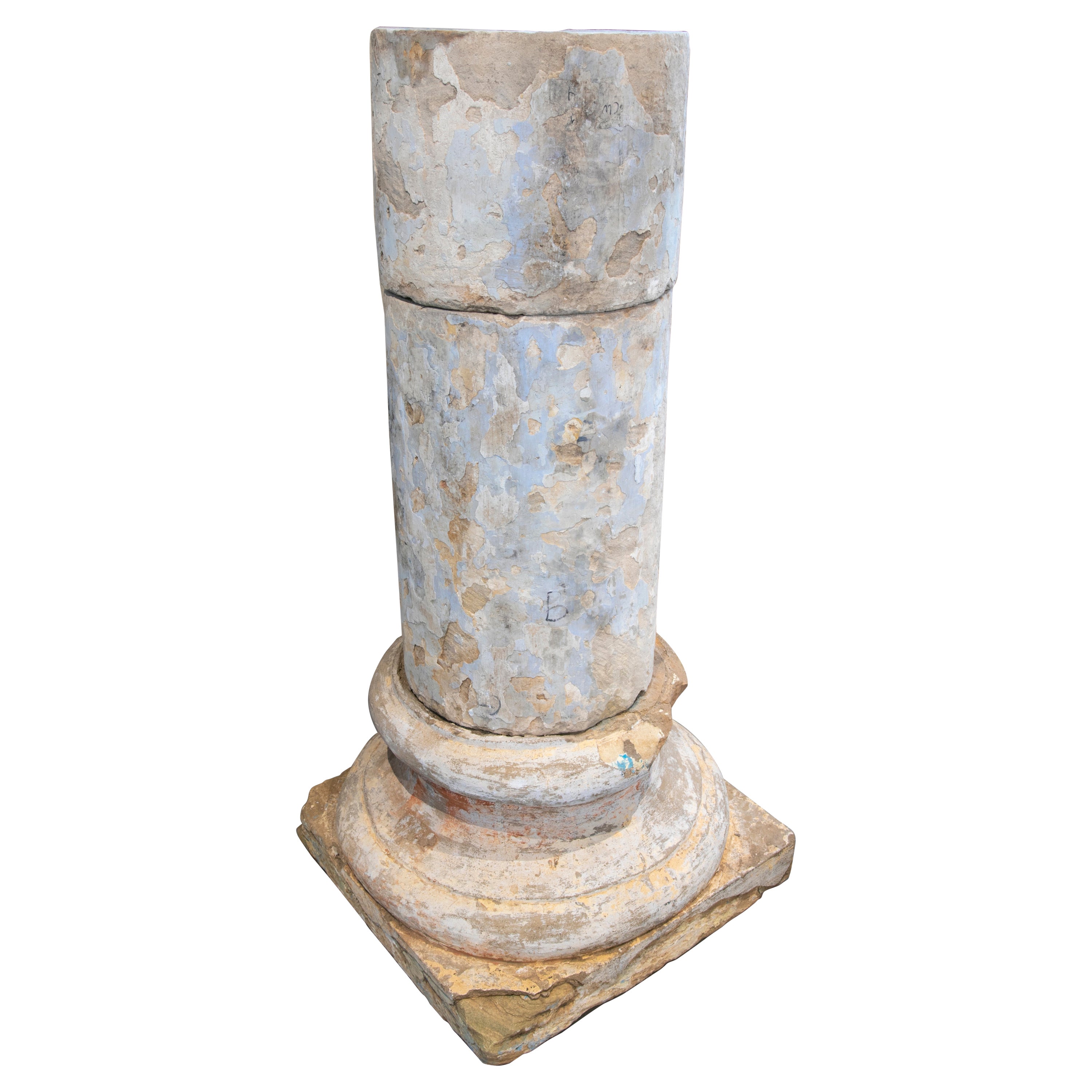 18th Century Hand Carved Stone Garden Columns Architectural Elements ...