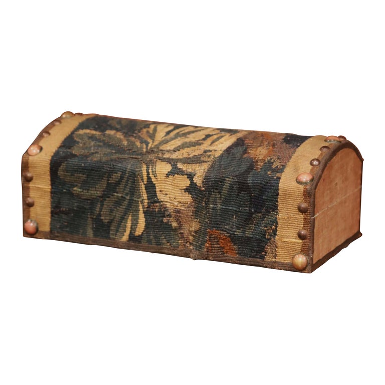 Decorative Bombe Jewelry Box with 18th Century Aubusson Tapestry Signed ...