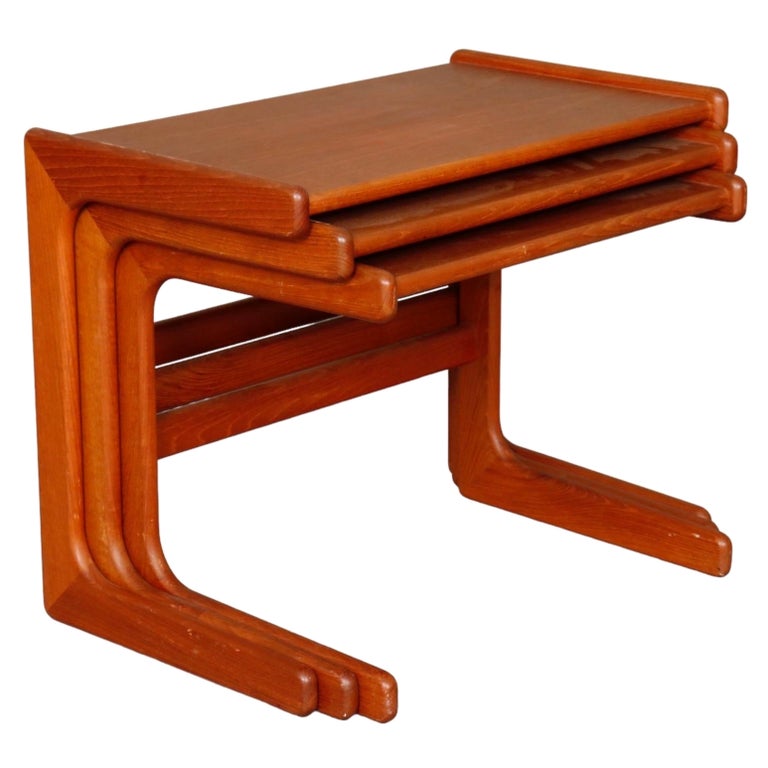Danish Teak Nesting Tables Set of 3 at 1stDibs