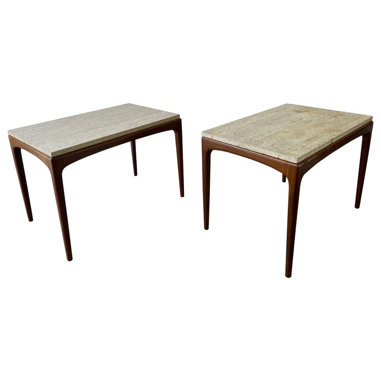 Lane Rhythm Series End Tables with Stone Top For Sale at 1stDibs