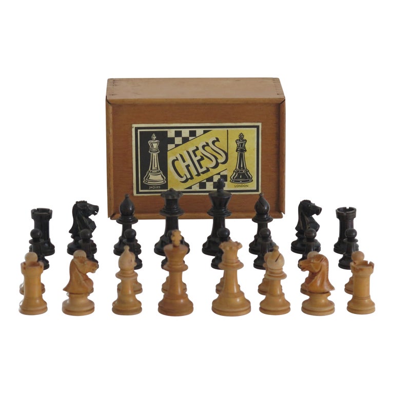 Staunton Fierce Knight Weighted Chess Set Kings in Jointed Box, 19th ...