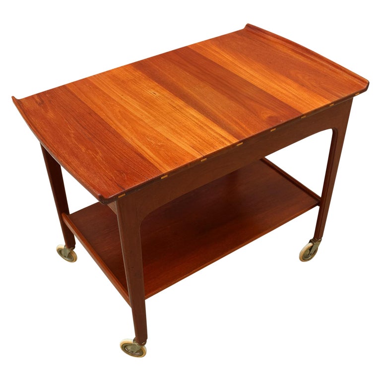 Yngvar Sandstrom Mid-Century Modern Swedish Serving Trolley in Solid ...