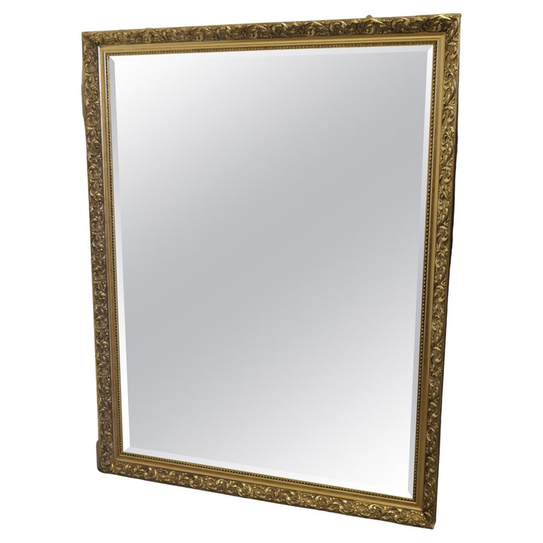 Large Decorative Rectangular Gilt Mirror at 1stDibs