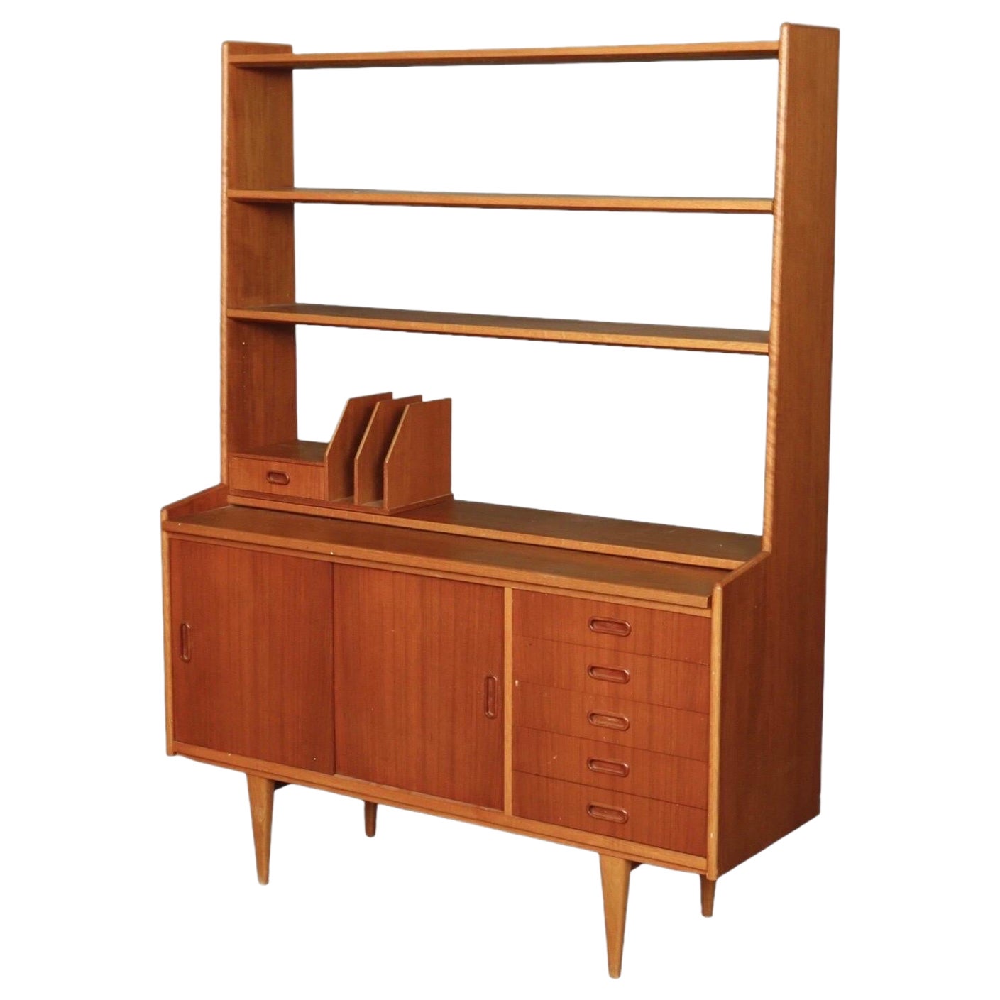 Mid-Century 1960’s Teak Glazed Bookcase / Cabinet by Herbert E Gibbs at ...