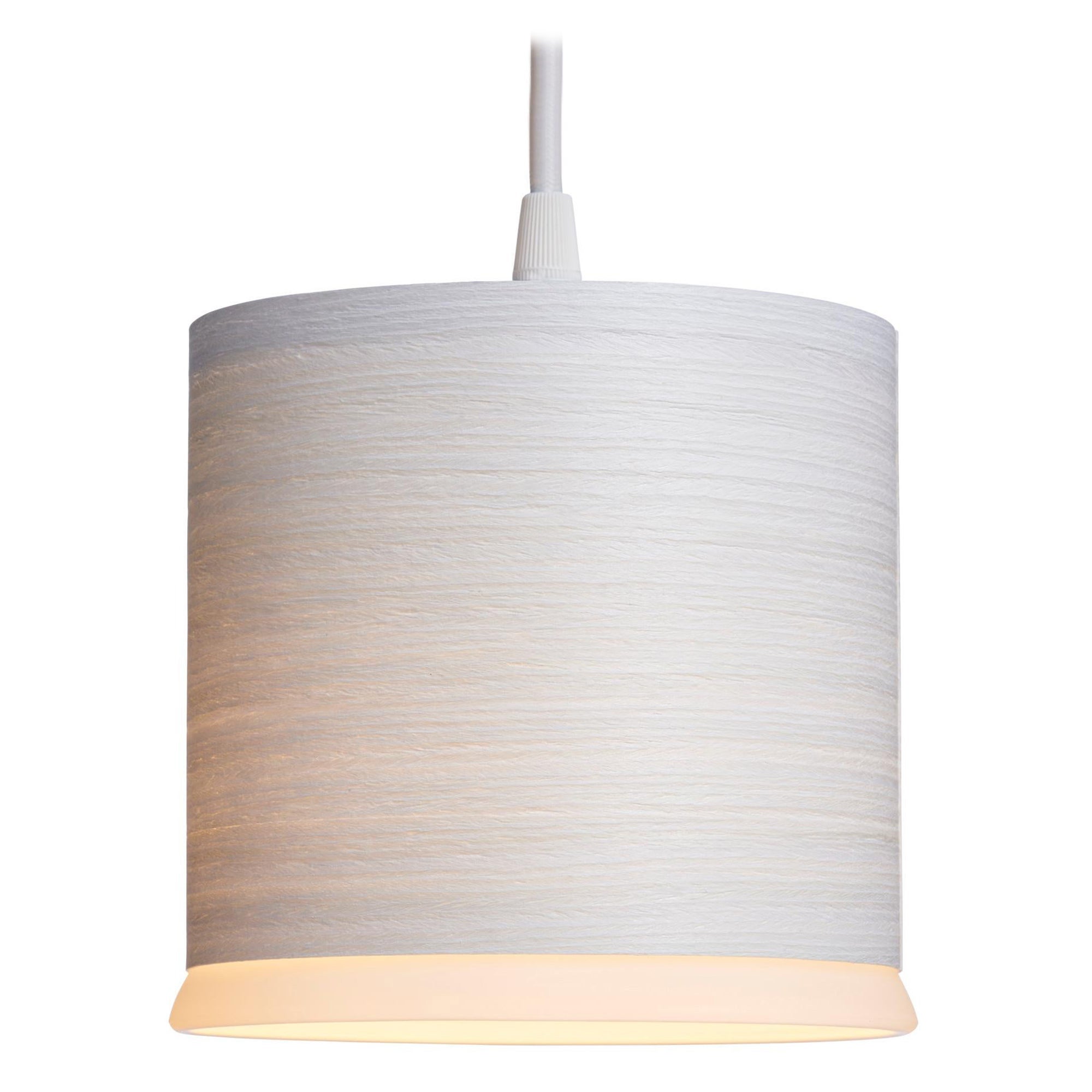 Scandinavian Design White Wood Veneer Pendant with Frosted Glass For ...