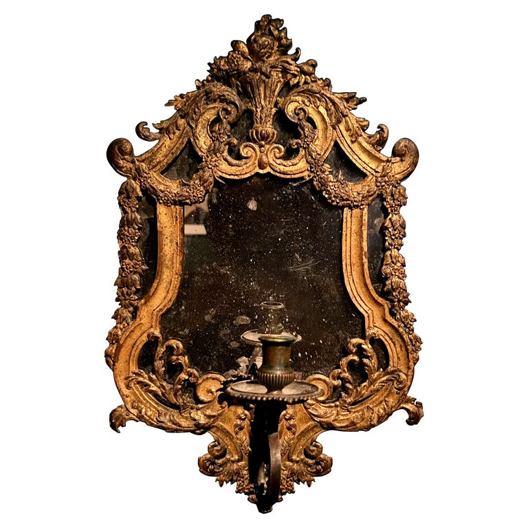 18th Century Mirrored Wall Sconce, Baroque For Sale at 1stDibs