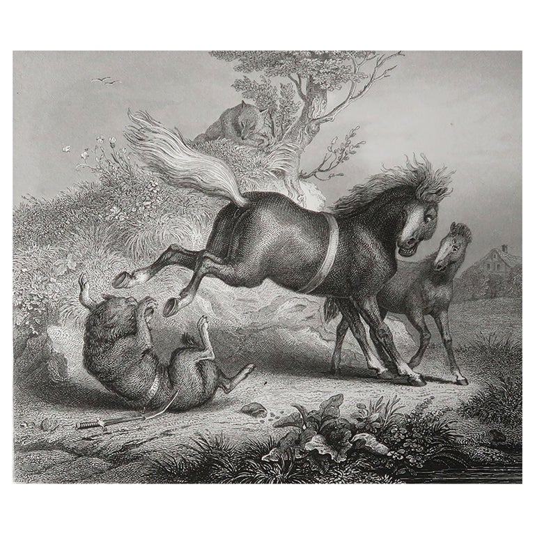 Original Antique Print After Heinrich Leutemann, Reynard the Fox, Mare ...