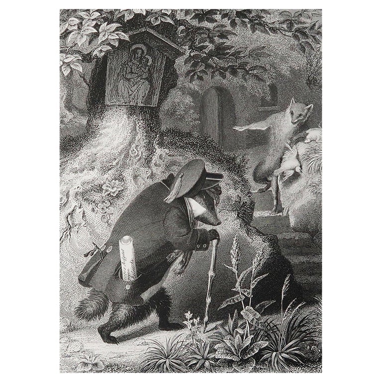 Original Antique Print After Heinrich Leutemann, Reynard the Fox and ...