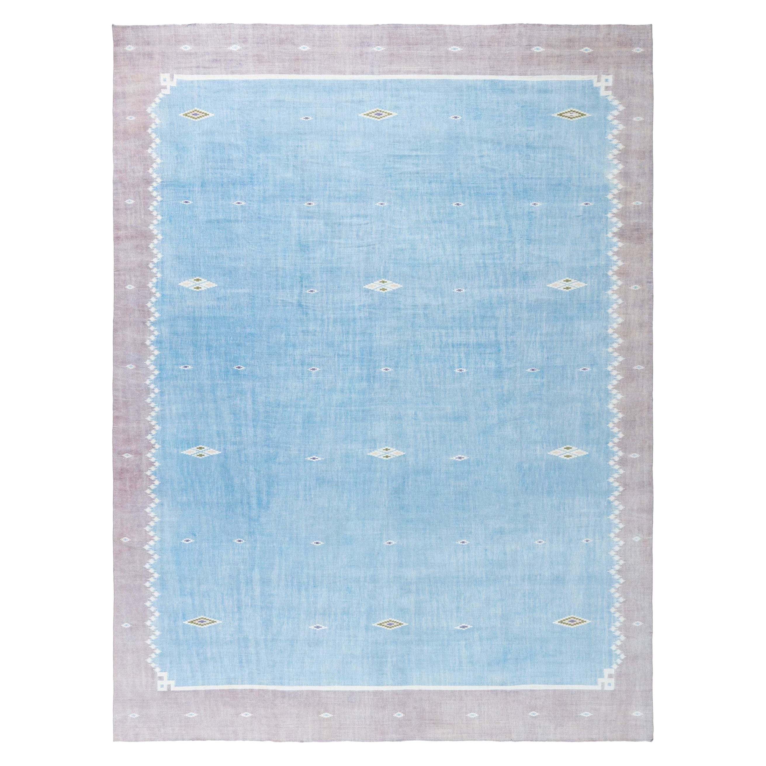 Vintage Indian Dhurrie Rug by Doris Leslie Blau For Sale at 1stDibs