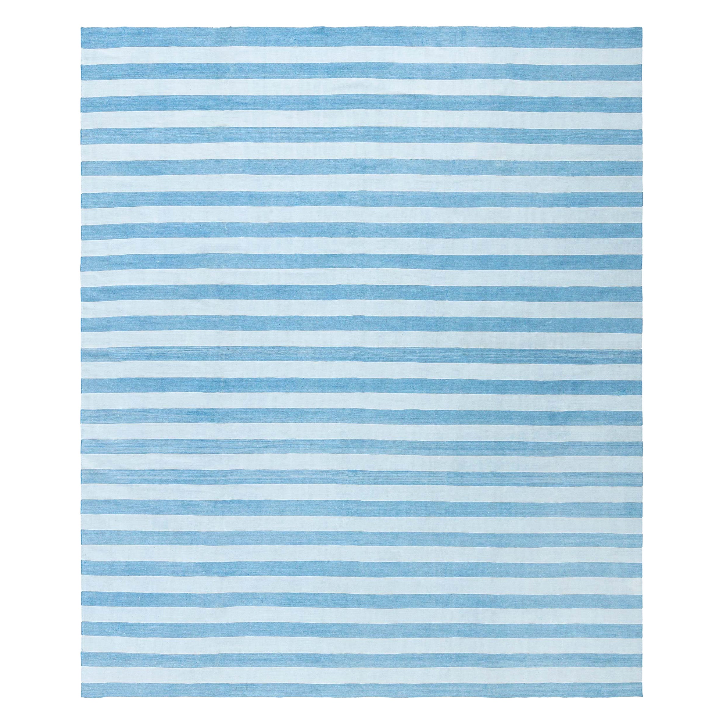 Vintage Indian Dhurrie Striped Blue Rug by Doris Leslie Blau For Sale ...