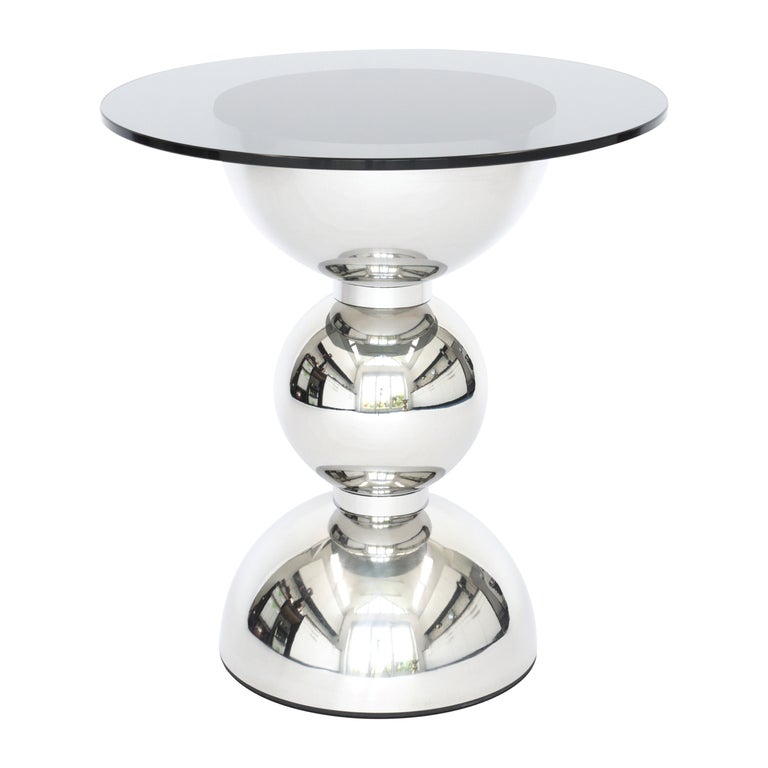 Contemporary Artemis Table in Polished Stainless Steel For Sale at 1stDibs