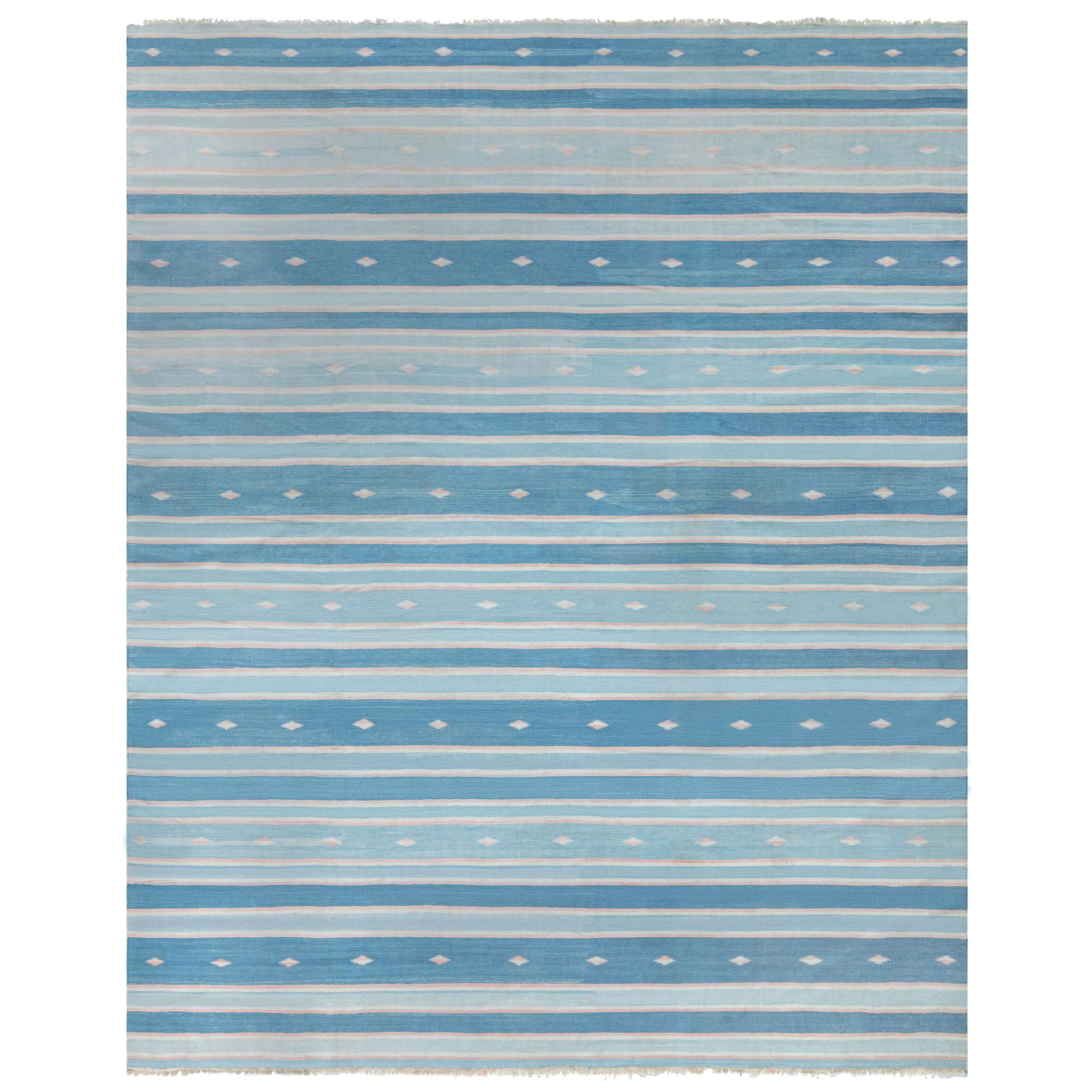 Vintage Indian Dhurrie Rug by Doris Leslie Blau For Sale at 1stDibs