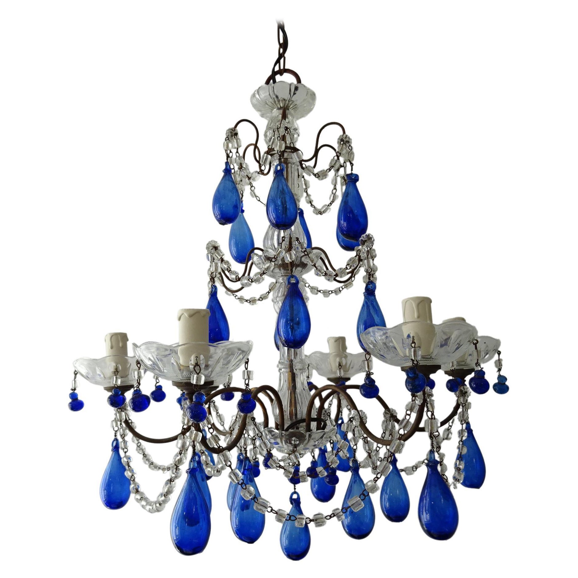 Murano Cobalt Blue Chandelier at 1stDibs | cobalt blue murano glass ...