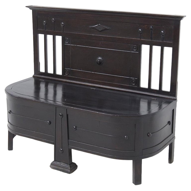 Mid-Century Wooden Entry Bench For Sale at 1stDibs