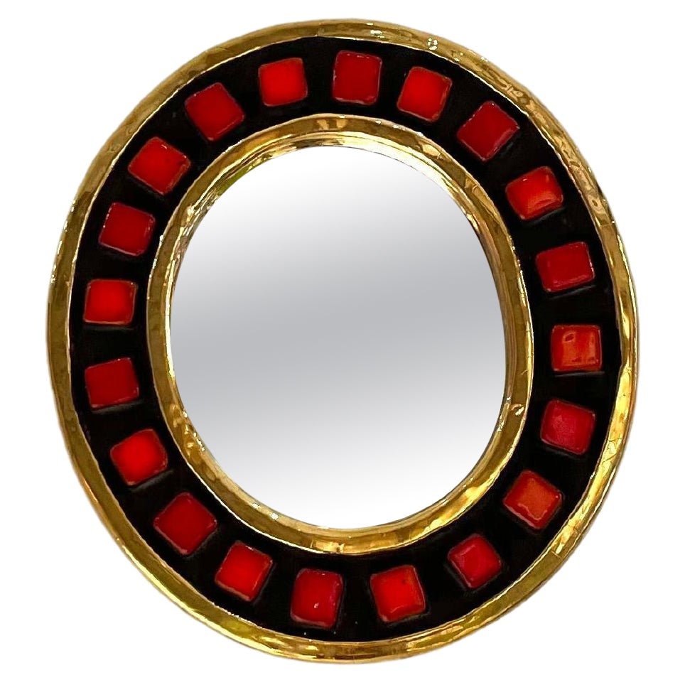 Ceramic Mirror by Mithé Espelt, France, 1970s For Sale at 1stDibs