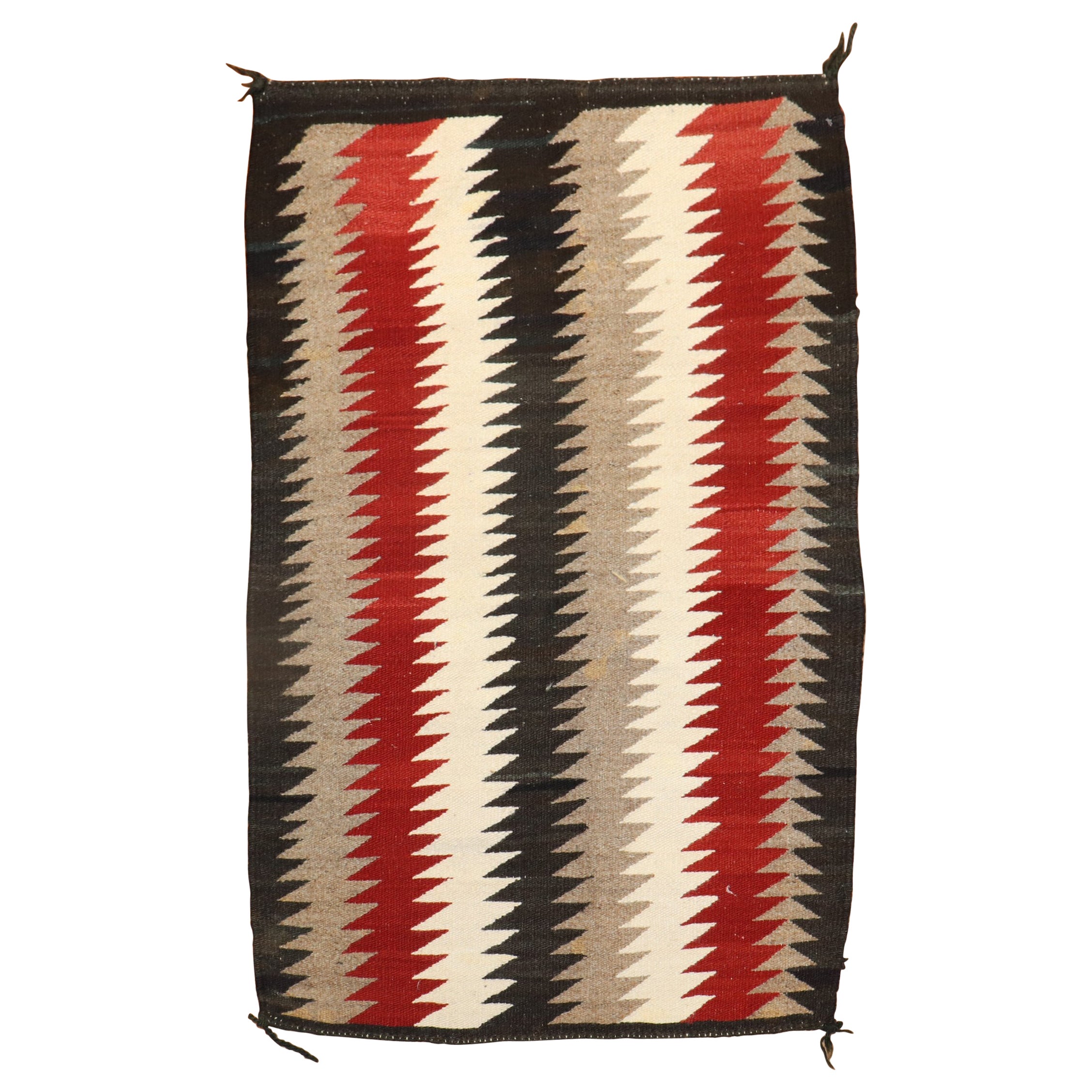 Antique Red Grey Black Geometric Native American Navajo Tribal Rug ...