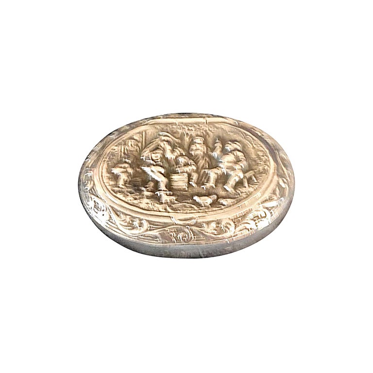 Sterling Silver Continental Pill or Patch Box For Sale at 1stDibs