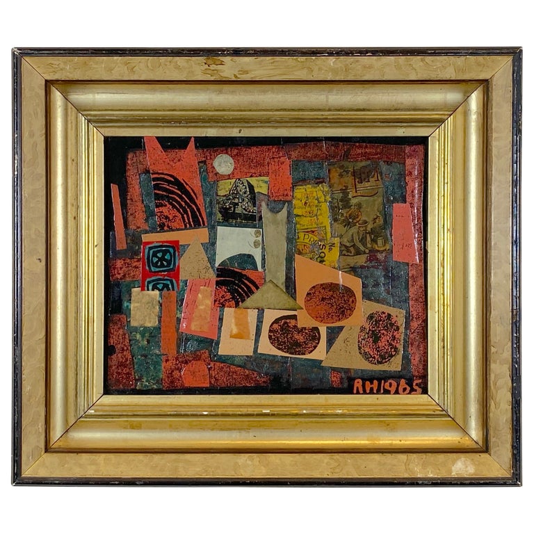 Bay Area / Nevada City Artist Richard Hackett Abstract Collage 1965 For ...