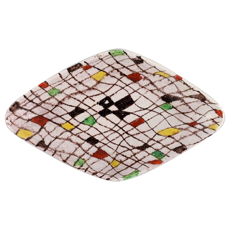 Aldo Londi for Bitossi, Mondrian Dish in Glazed Stoneware, 1960s For ...