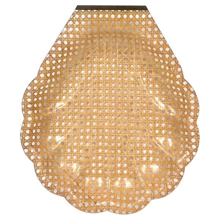 Shell Serving Tray Lucite and Rattan Christian Dior Style, France ...