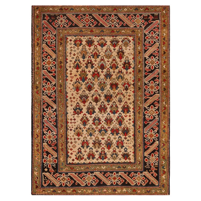 Nazmiyal Collection Antique Caucasian Chichi Rug. Size: 3 ft 10 in x 5 ...